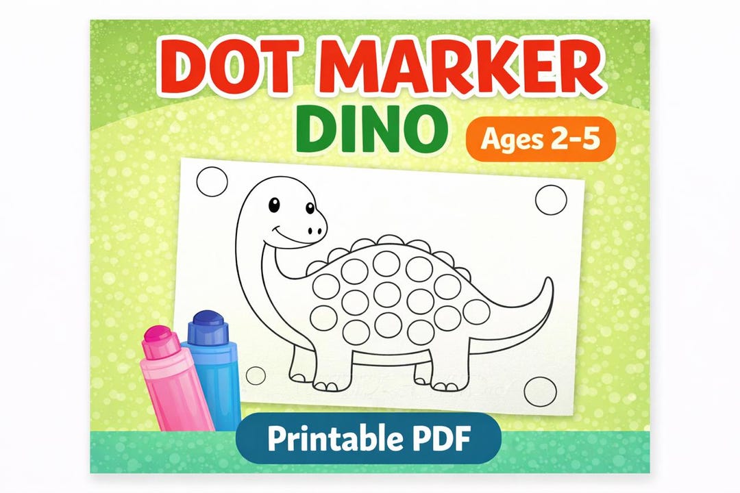 Dinosaur Dot Marker Printable, Do A Dot Worksheet, Fine Motor Skills ...