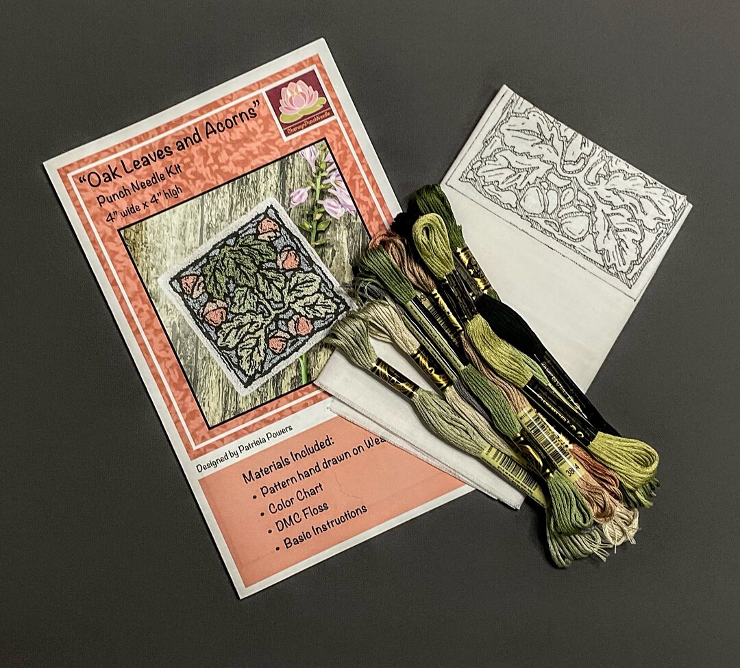 Punch Needle KIT "oak Leaves and Acorns" - Etsy