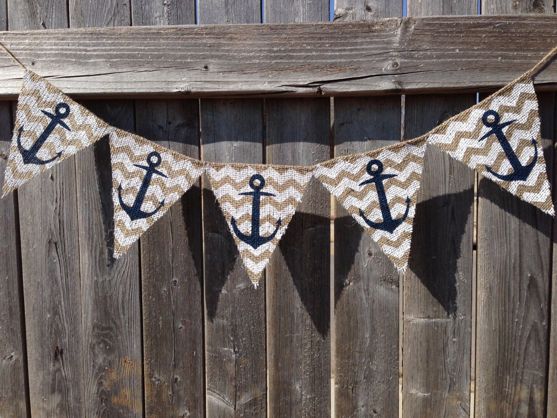 Anchor Banner Anchor Wall Decor Anchor Wall Art Anchor Garland Nautical ...