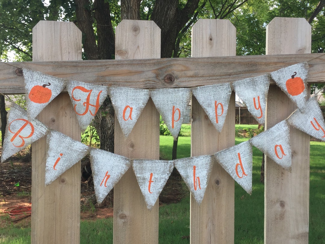 Birthday Pumpkin Decor Banner Pumpkin Birthday Decor Fall Birthday ...