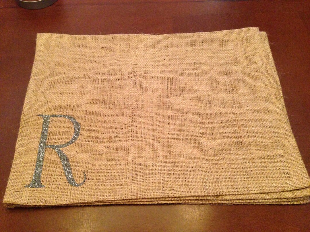 Placemats Burlap Place Mats Monogram Placemats Custom Placemats Rustic ...