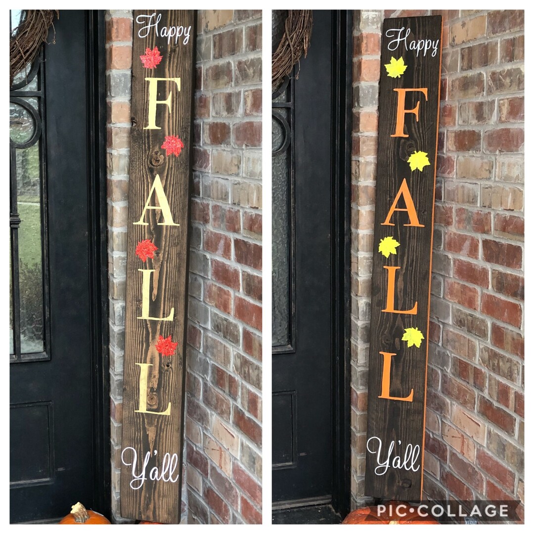 Happy Fall Y'all Fall Welcome Sign Fall Porch Decor Porch - Etsy