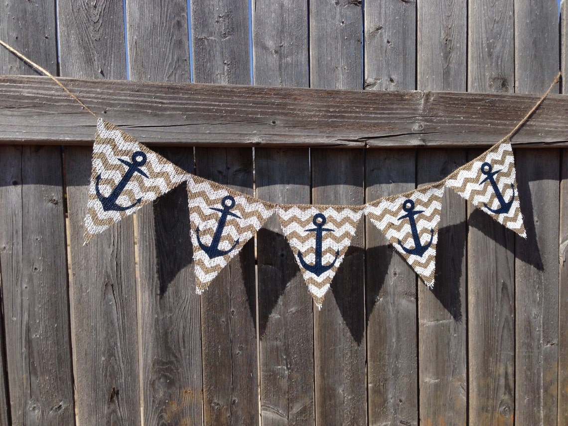 Anchor Banner Anchor Wall Decor Anchor Wall Art Anchor Garland Nautical ...