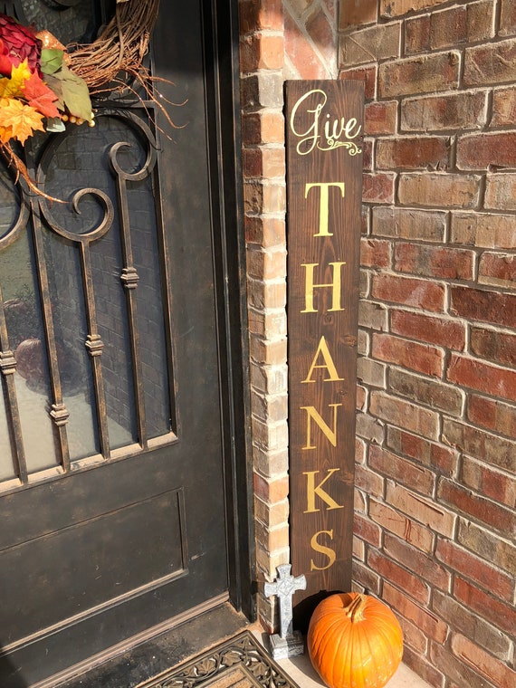 Give Thanks Sign Thanksgiving Porch Sign Give Thanks Wood - Etsy