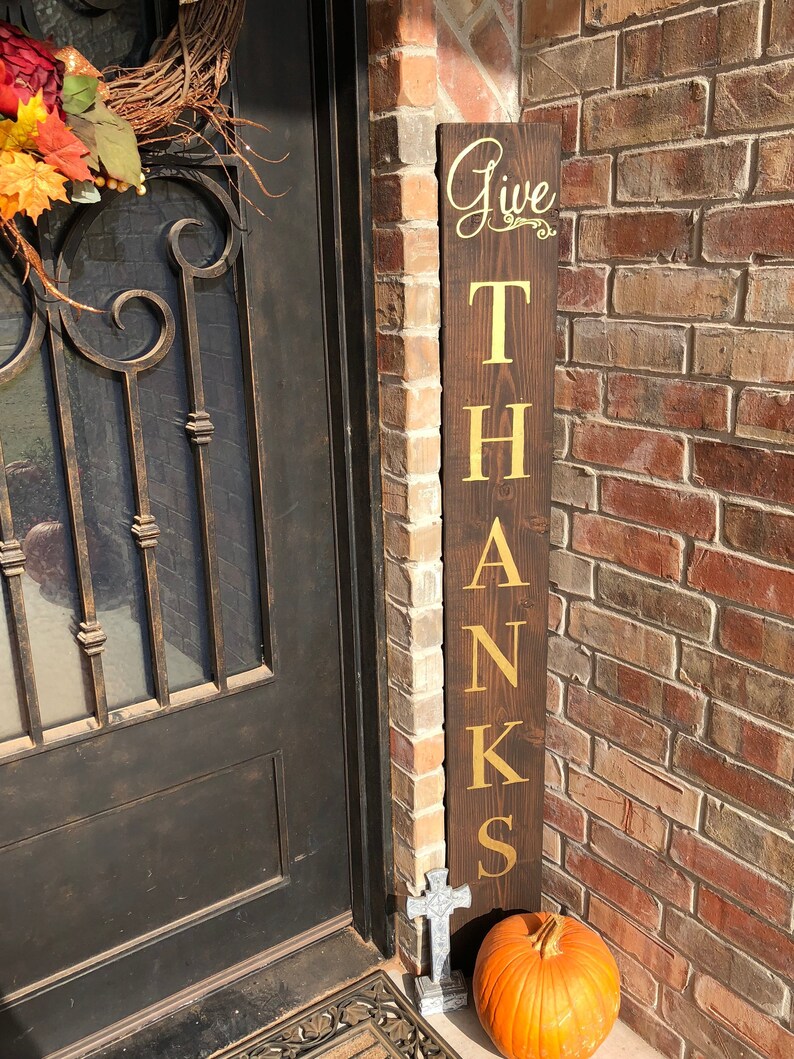 Give Thanks Sign Thanksgiving Porch Sign Give Thanks Wood - Etsy