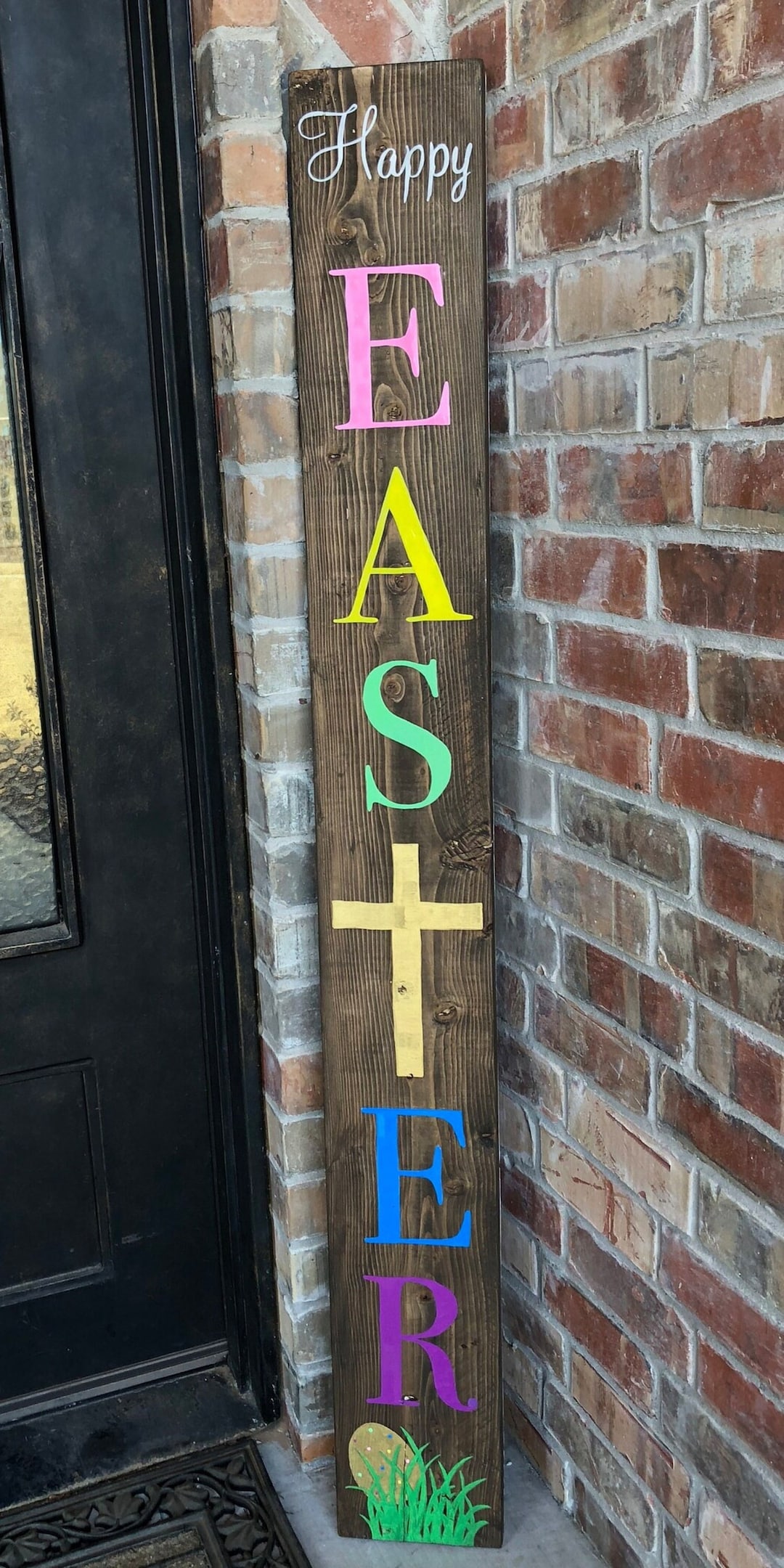 Easter Porch Sign Happy Easter Sign Spring Decor Easter Decor Farmhouse ...