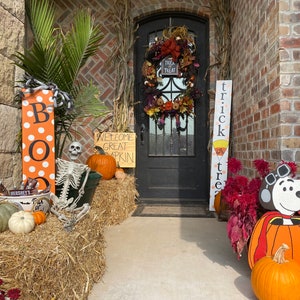 Porch Decor Halloween Boo Decor Front Door Decor Fall Welcome Porch ...