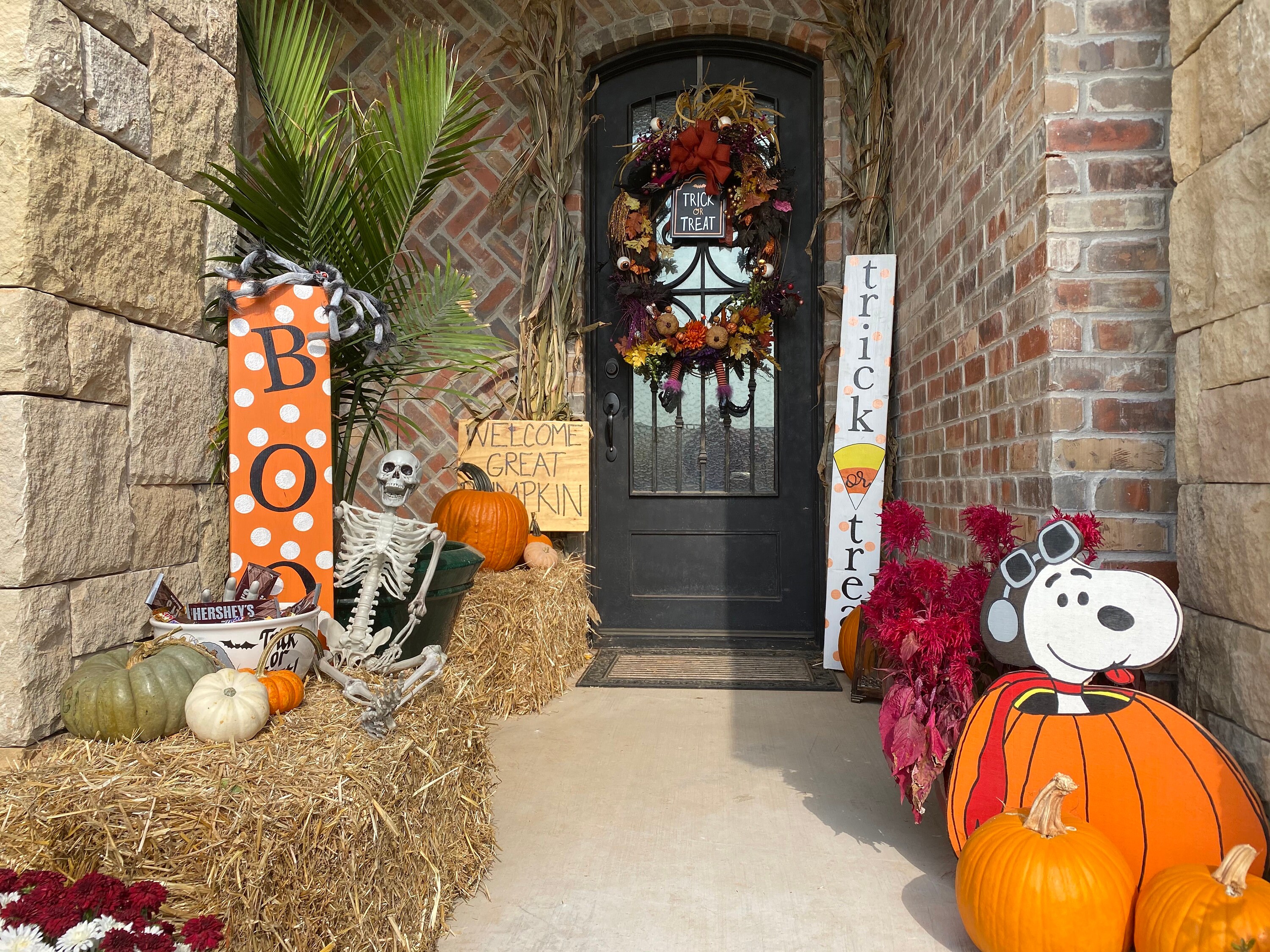 Porch Decor Halloween Boo Decor Front Door Decor Fall Welcome Porch ...