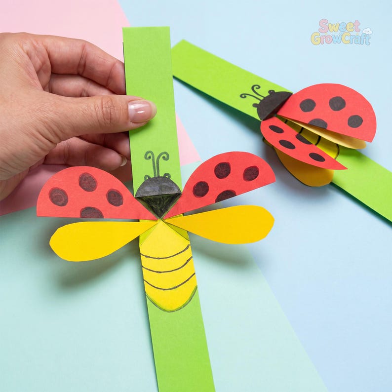 Moving Ladybug Paper Craft Video Tutorial | Printable Templates ...