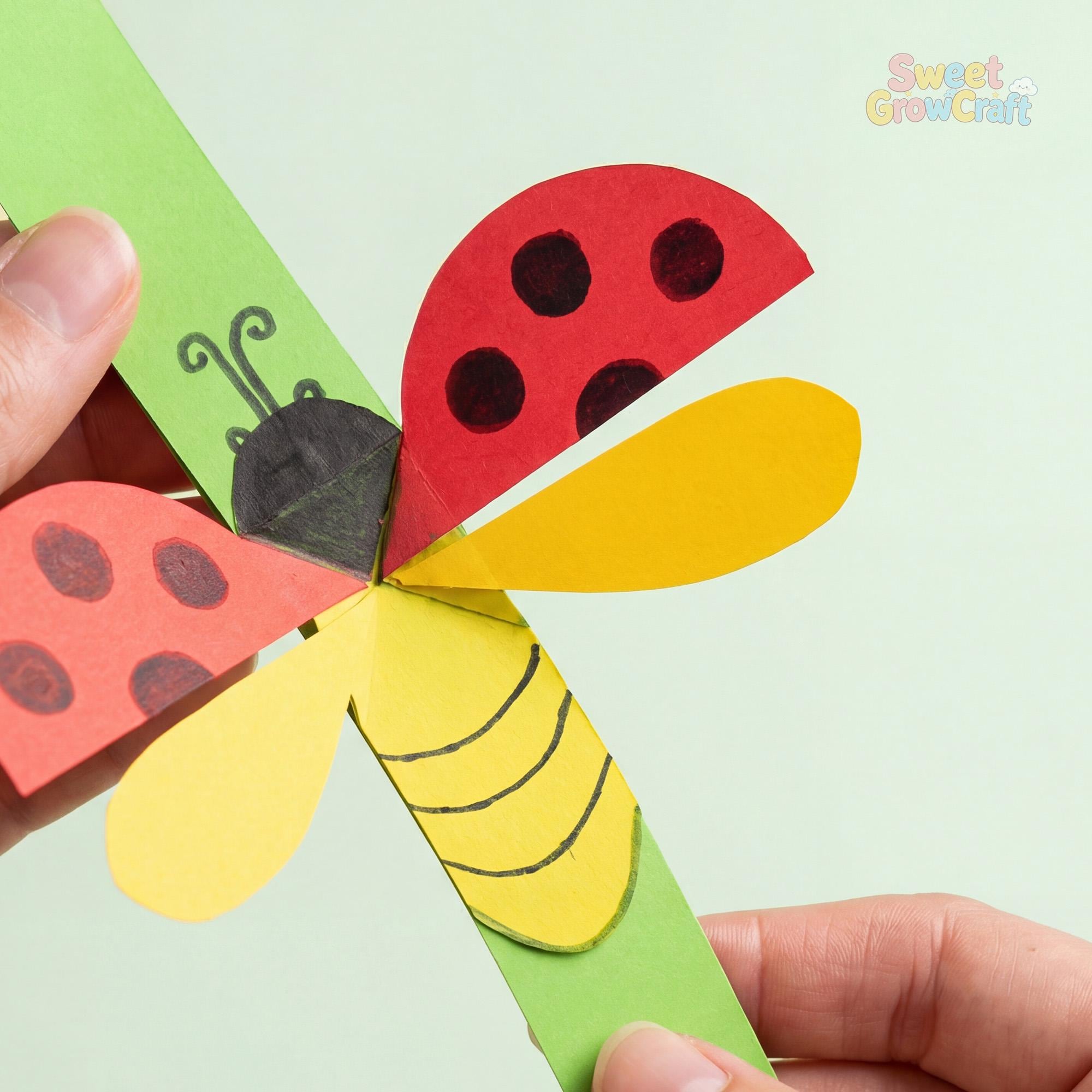 Moving Ladybug Paper Craft Video Tutorial | Printable Templates ...