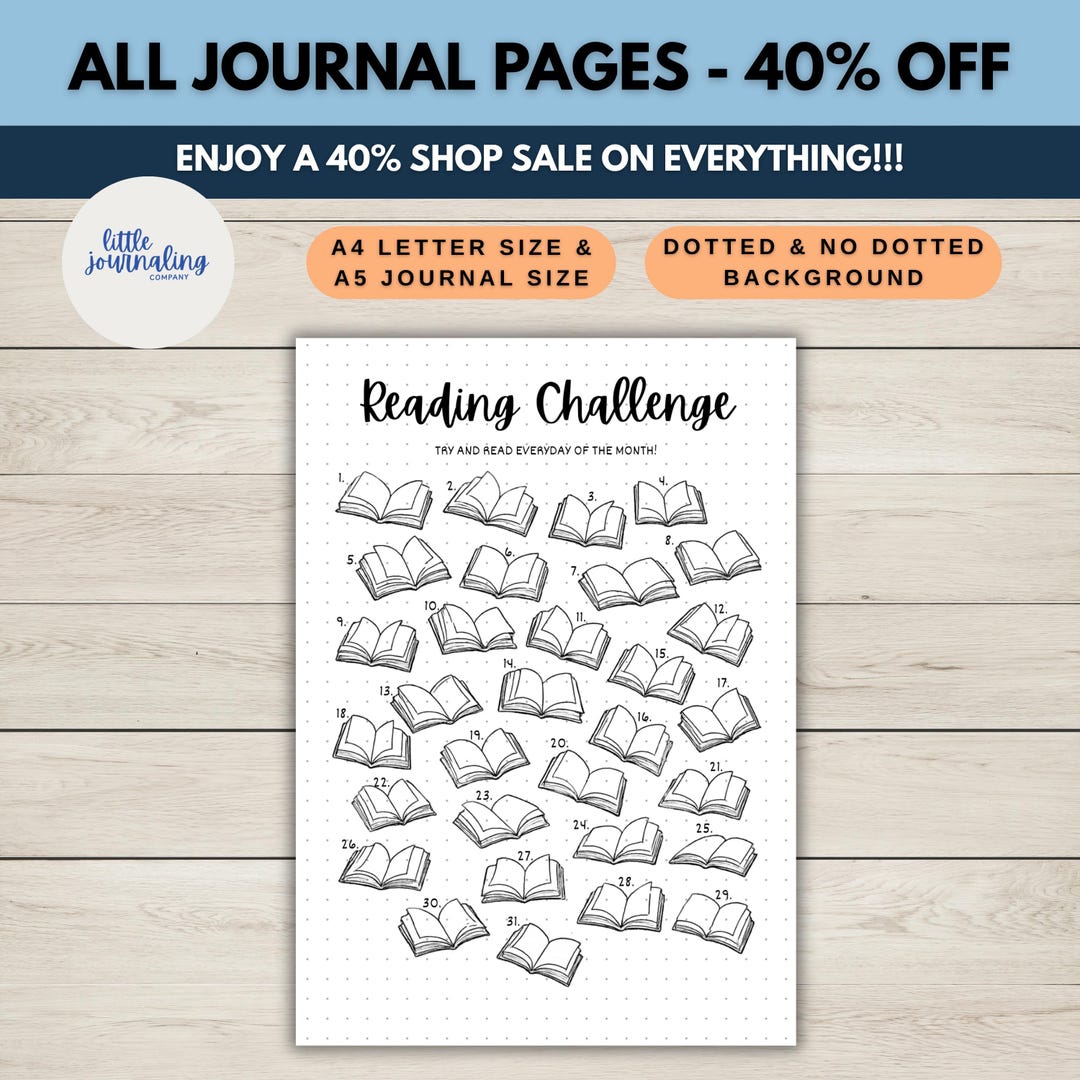 Reading Challenge | Printable Journal Page | Reading Tracker | Reading ...
