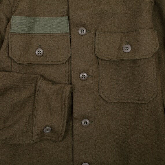 vtg 70s XS US Army Cold Weather Wool Field Shirt Oli… - Gem