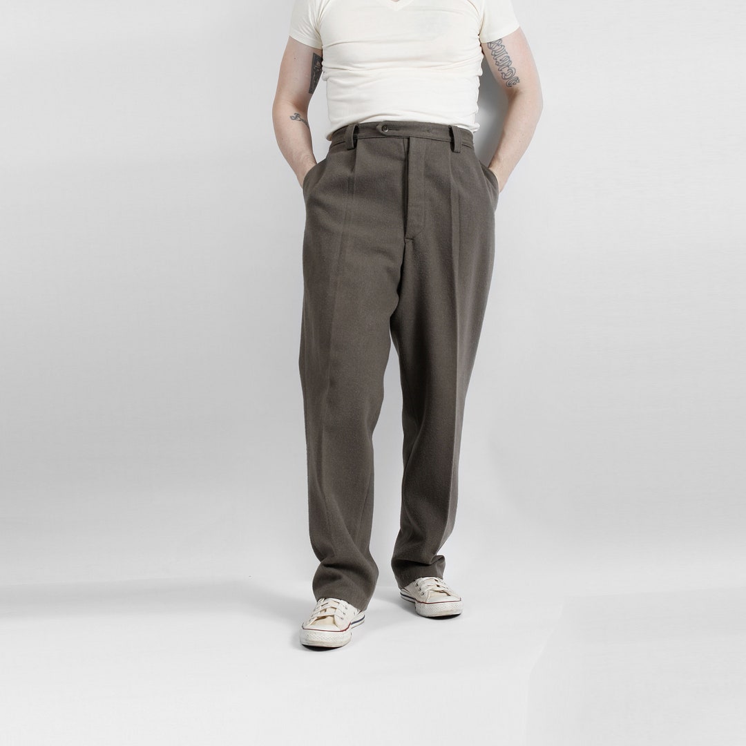 Vintage 38x31 60s East Germany NVA Military Heavy Wool Trousers Pants ...