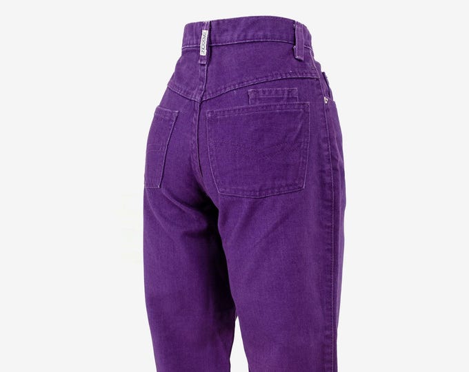 Vintage 25'' 80s Sasson High Waisted Mom Jeans Purple - Etsy
