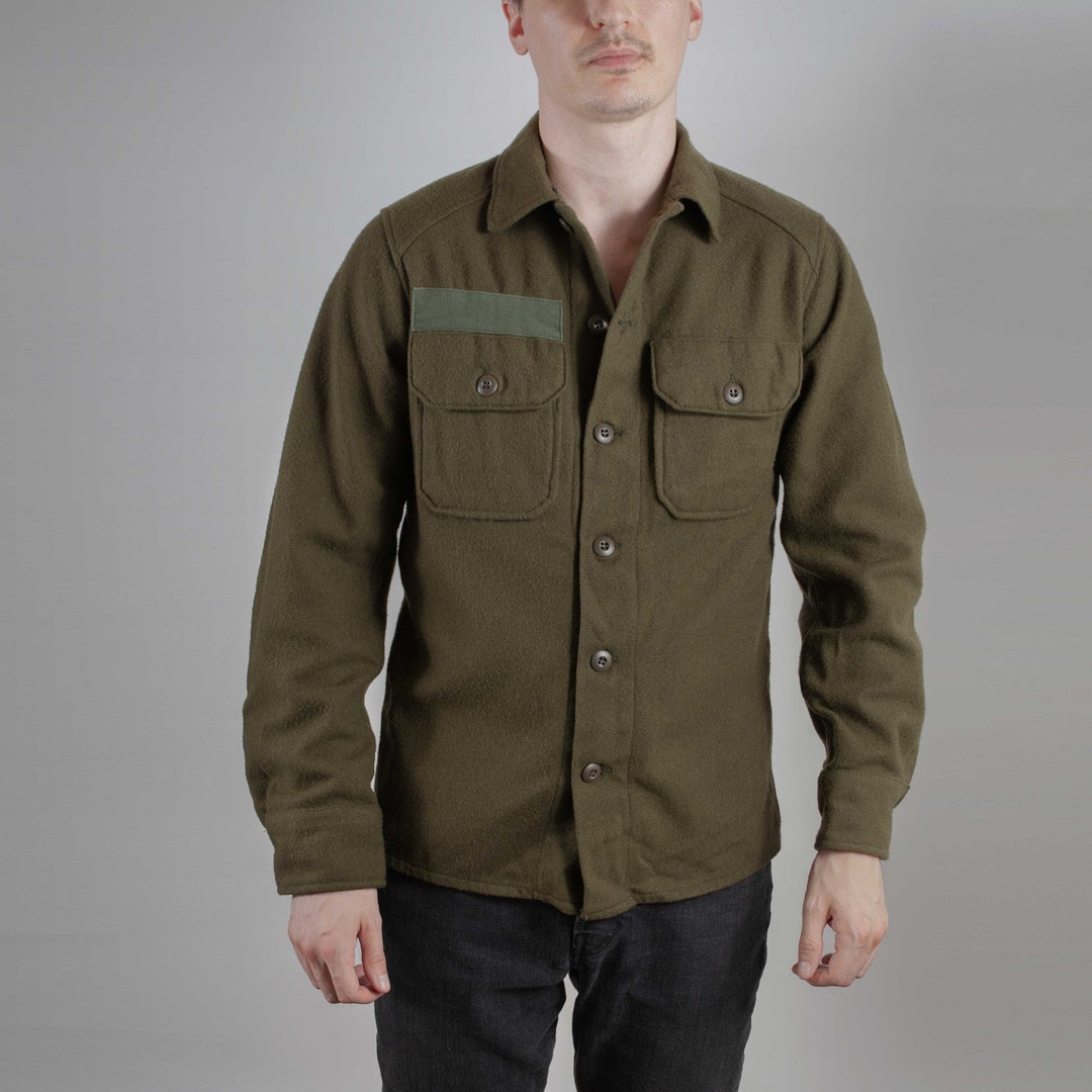 Vtg 70s XS US Army Cold Weather Wool Field Shirt Olive Green OG 108 - Etsy