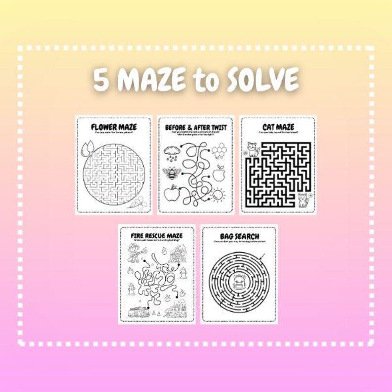Kids Activity Bundle, Coloring Pages, Puzzles, Games (digital Download ...