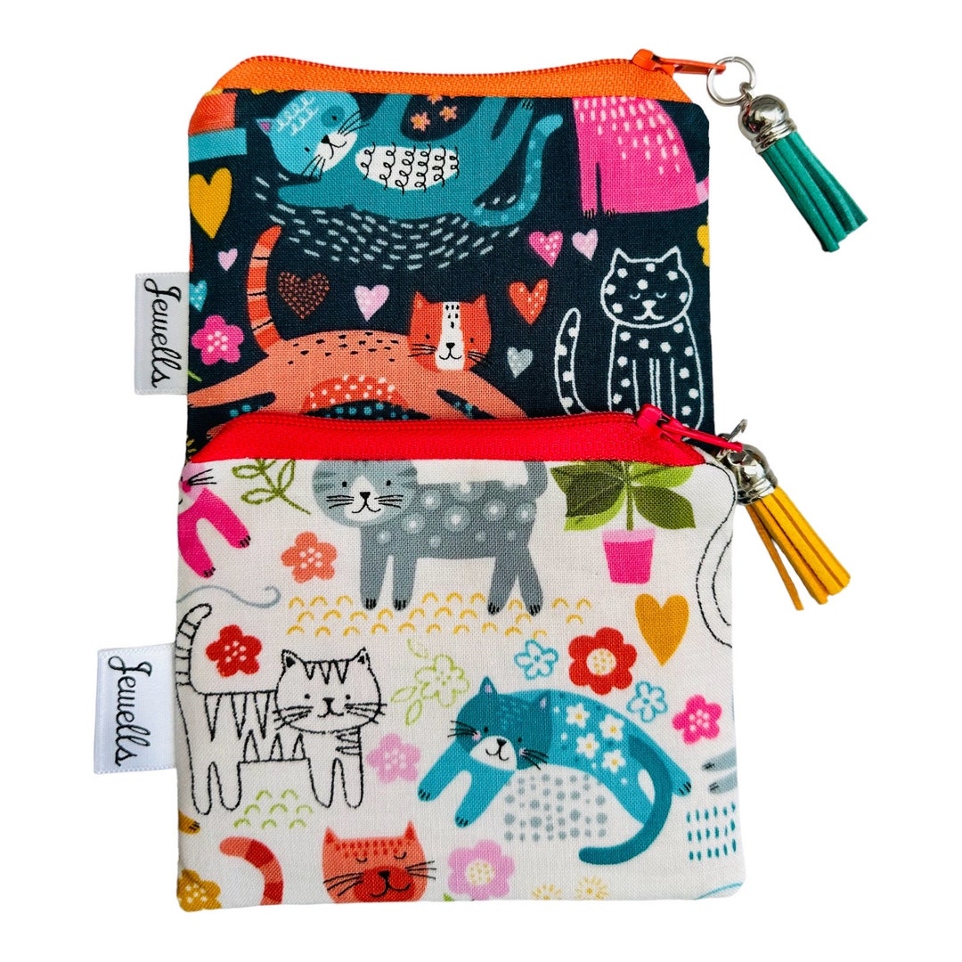 Cat Fabric Coin Purse Pouch 2 Sizes - Etsy