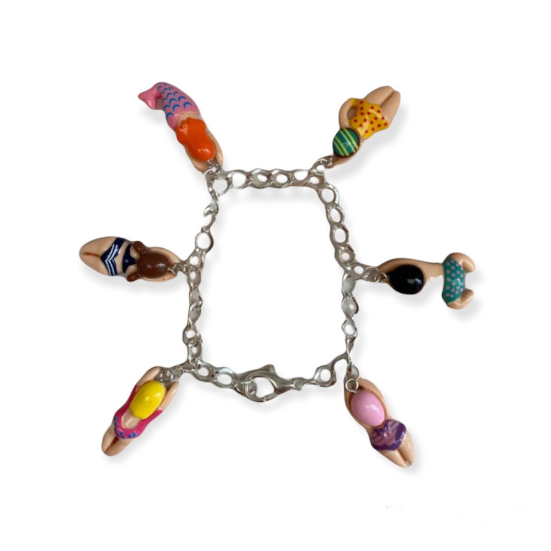 Swimmer Swimming Charm Bracelet - Etsy