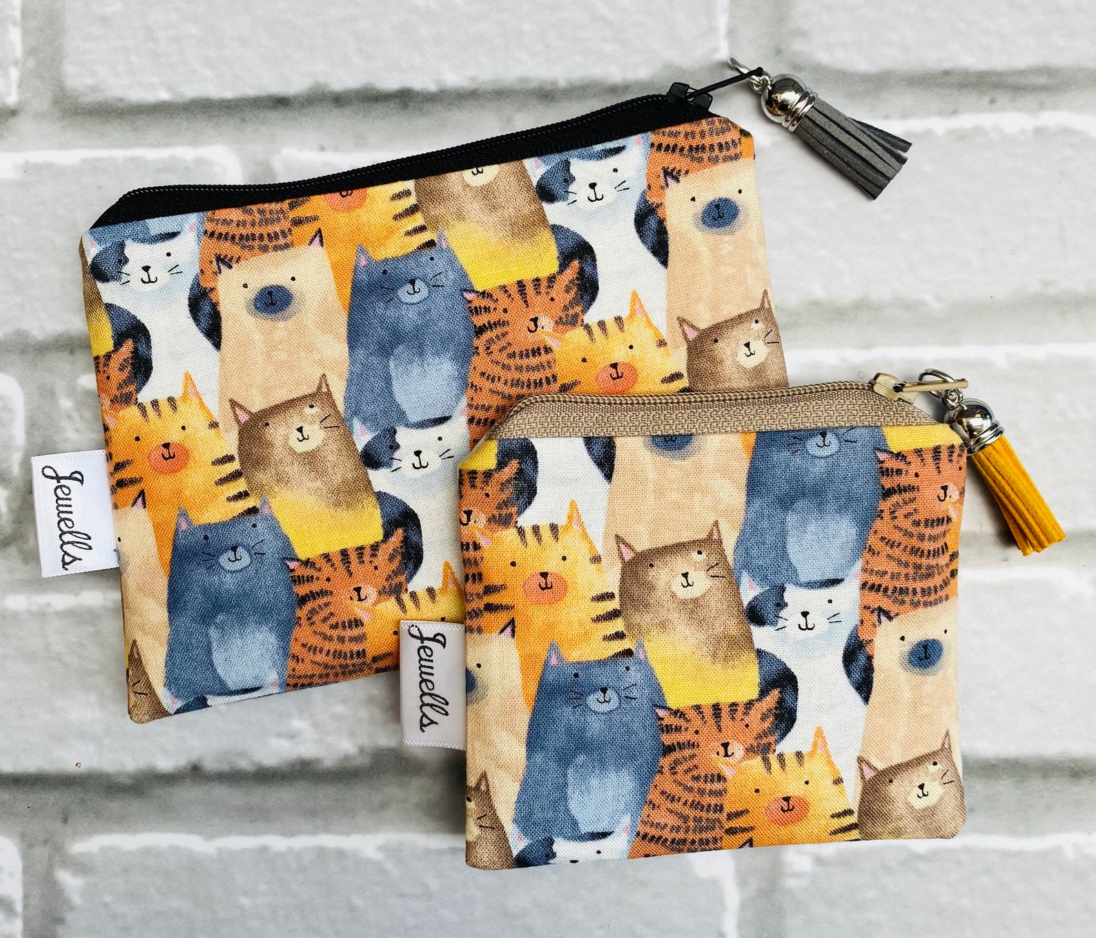 Cat Handmade Fabric Coin Purse in 2 Sizes and 8 Designs - Etsy