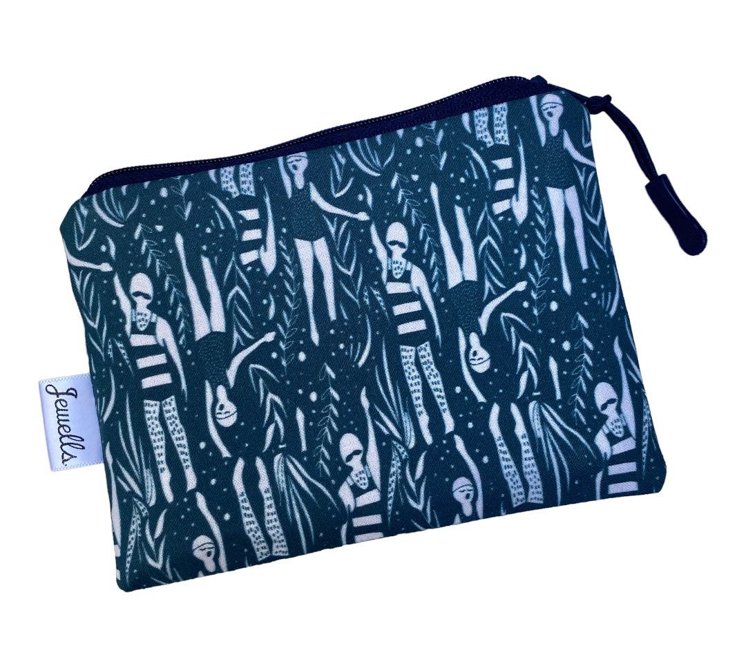 Navy Blue Swimmer Fabric Coin Purse Pouch Swimming - Etsy