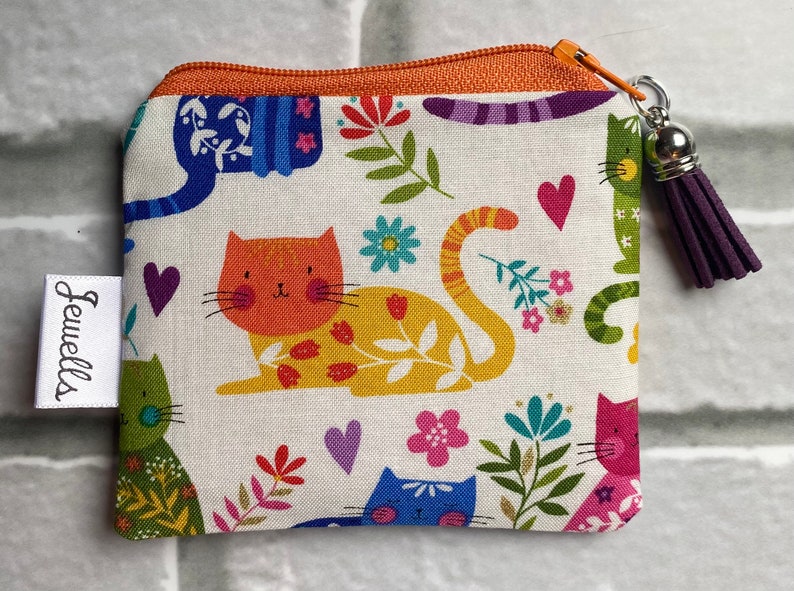 Cat Handmade Fabric Coin Purse in 2 Sizes and 8 Designs - Etsy