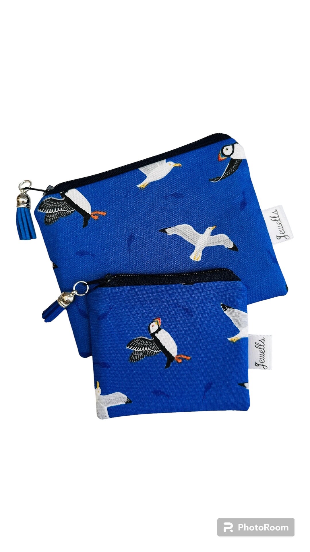 Seagull Puffin Fabric Purse 2 Sizes Blue Navy - Etsy