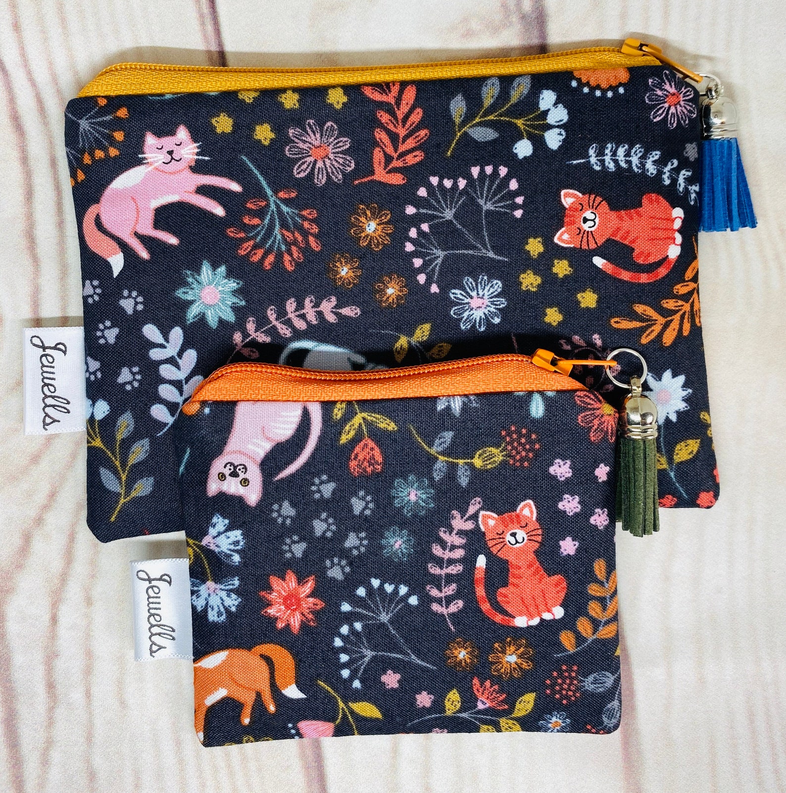 Cat Handmade Fabric Coin Purse in 2 Sizes and 8 Designs - Etsy
