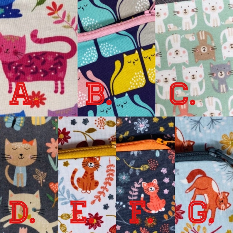 Cat Handmade Fabric Coin Purse in 2 Sizes and 8 Designs - Etsy