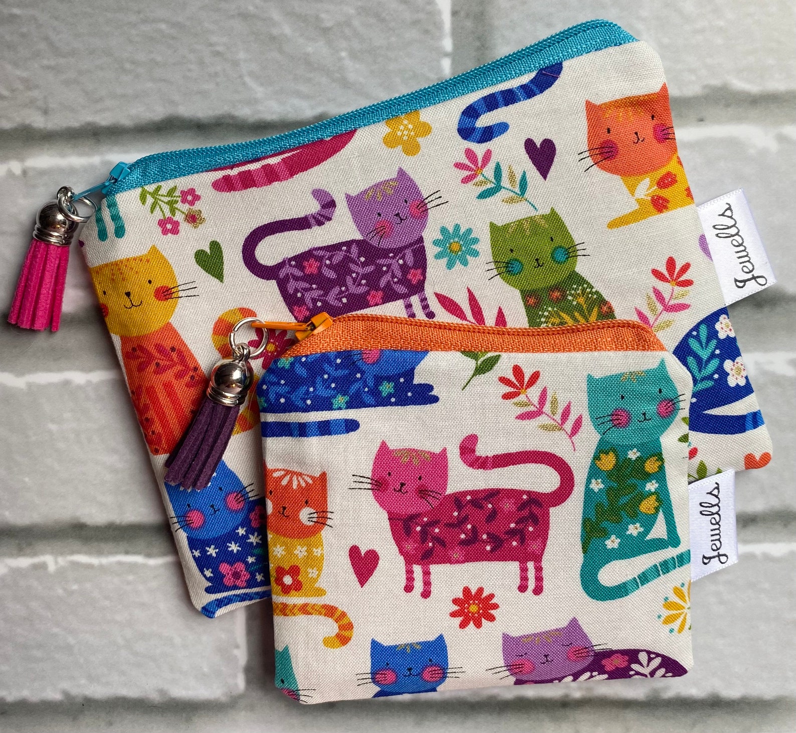 Cat Handmade Fabric Coin Purse in 2 Sizes and 8 Designs - Etsy