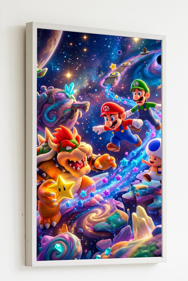 4x Super Mario Galaxy Poster Bundle | Space Gaming Prints | Kids Room ...