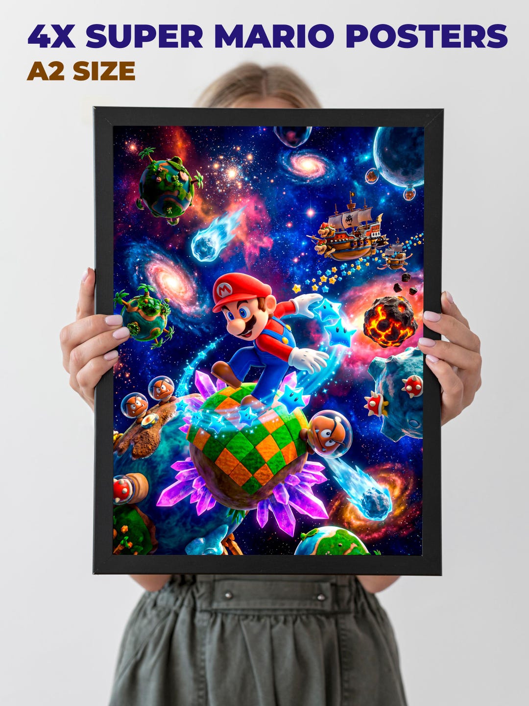 4x Galaxy Game Poster Bundle | Space Adventure Prints | Retro Gaming ...