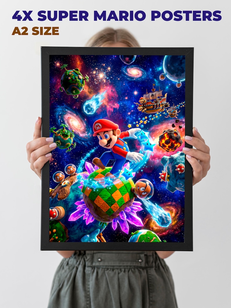 4x Galaxy Game Poster Bundle | Space Adventure Prints | Retro Gaming ...