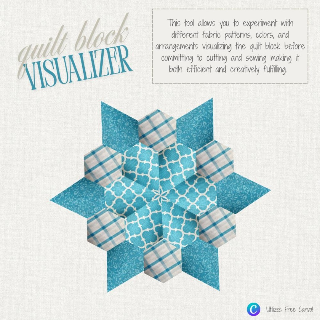 Quilt Block Visualizer Tool, English Paper Piecing, EPP, Canva Quilt ...