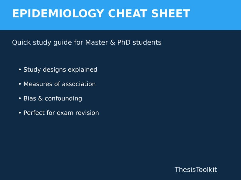 Epidemiology Cheat Sheet | Study Designs, Bias & Measures of ...