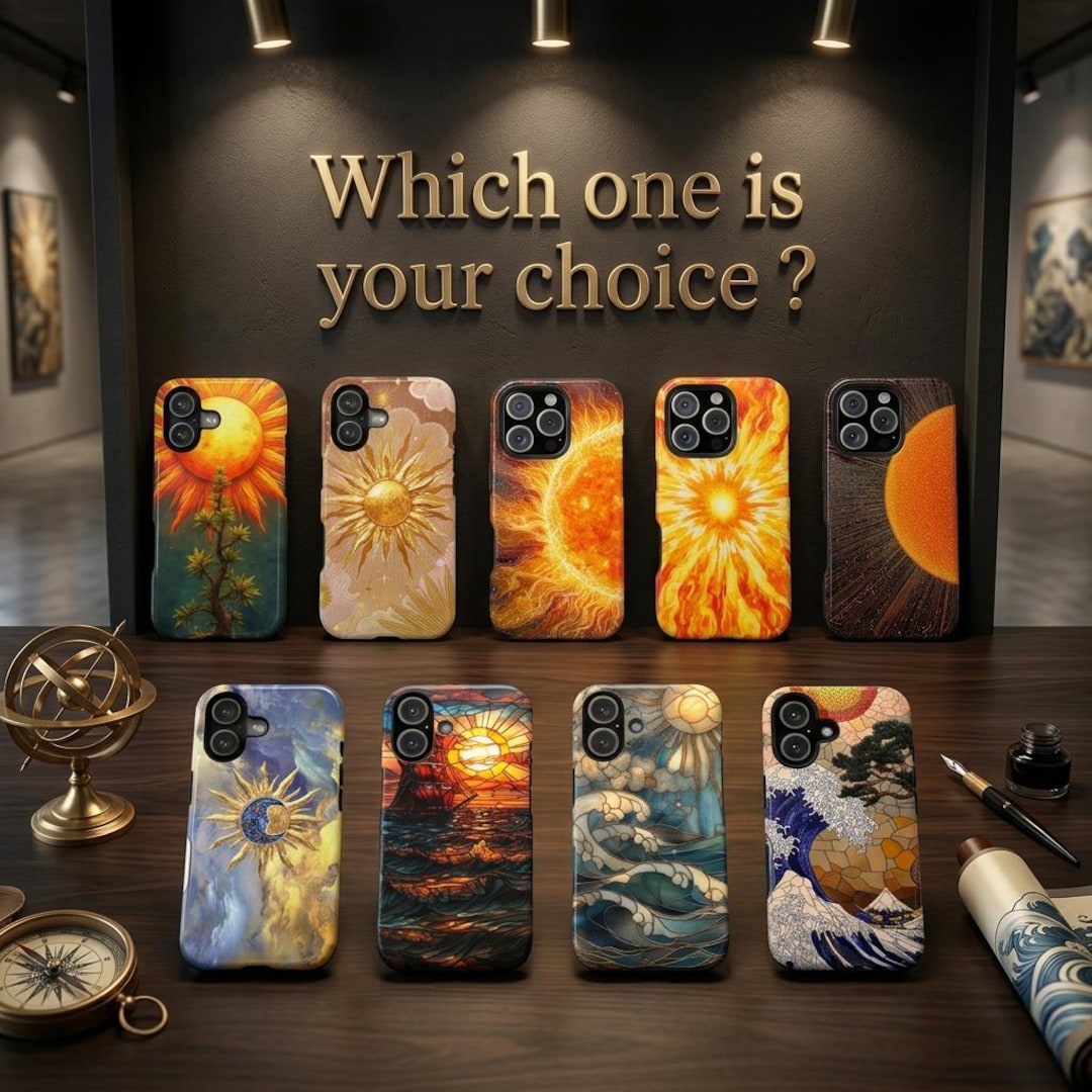 Celestial Stained Glass Phone Case, Sun Moon Cover for iPhone Samsung ...