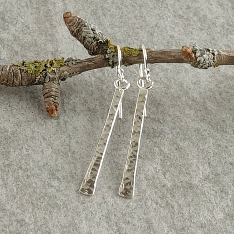 Silver Bar Earrings - Etsy
