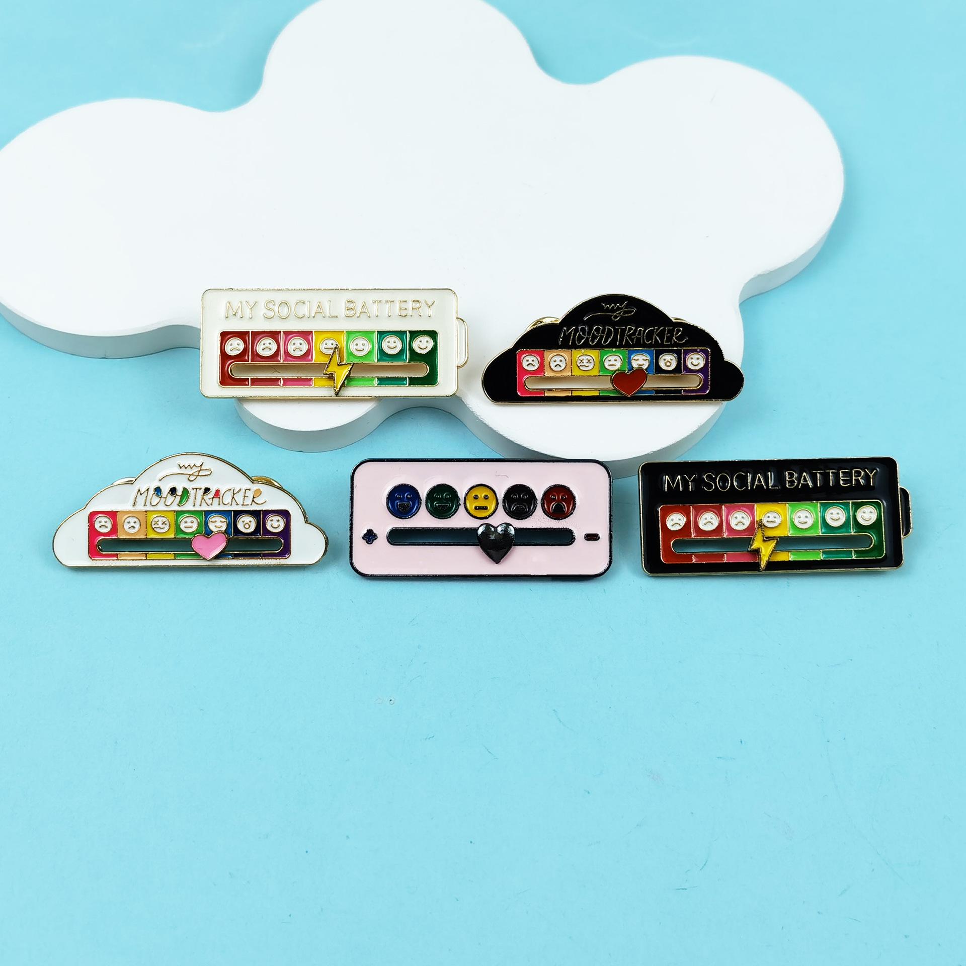 Mood Tracker Enamel Pin, Social Battery Lapel Pin, Mental Health ...