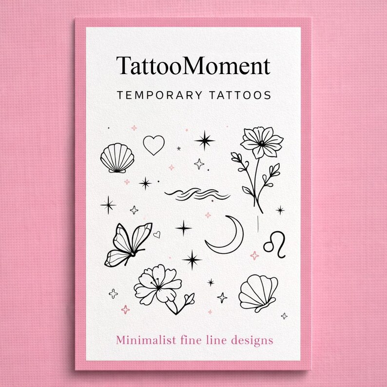Minimalist Temporary Turtle Tattoo “one Line” (set of 2) Drawn in a ...