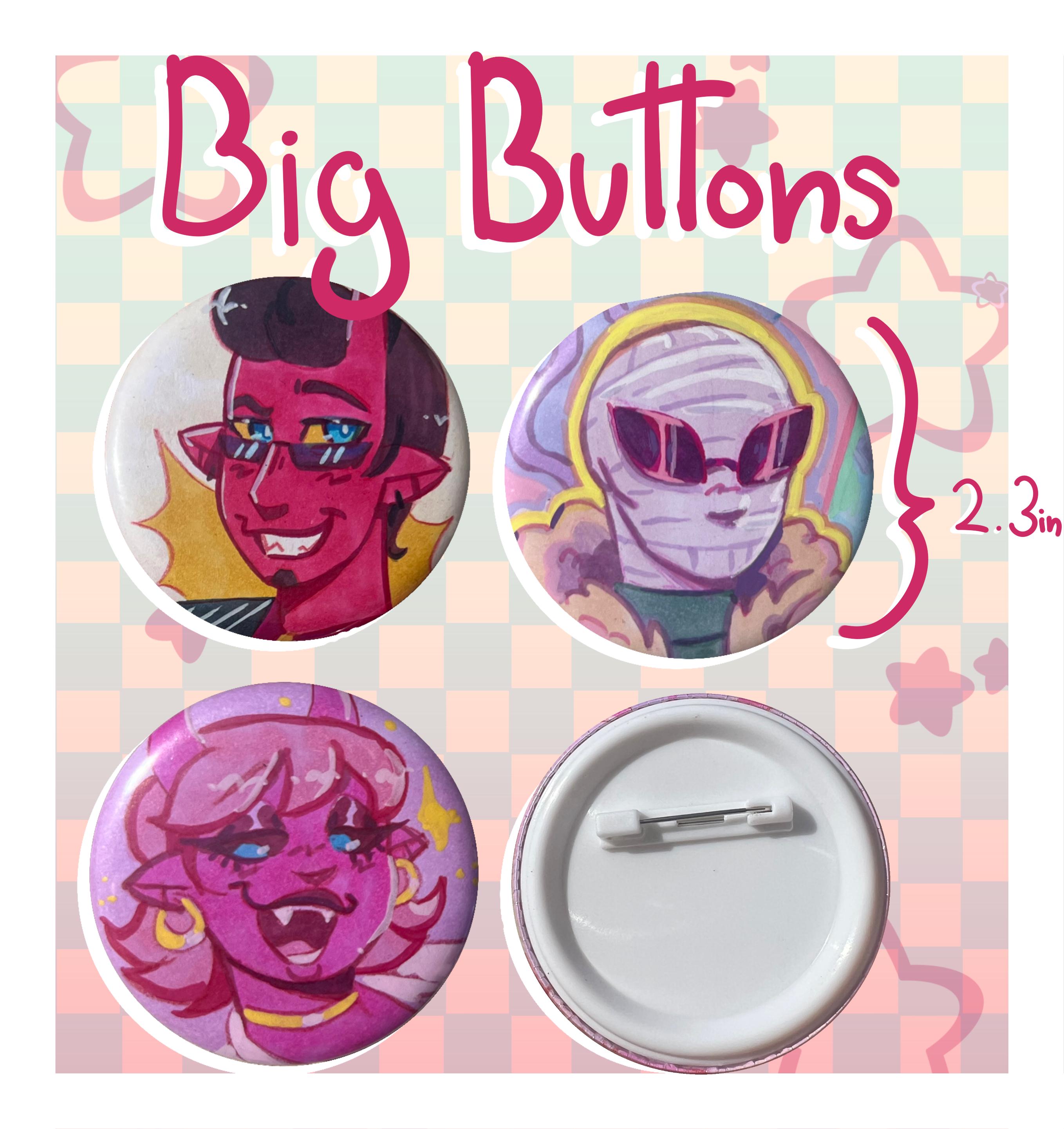 Hand Drawn Custom Button Pins - Etsy