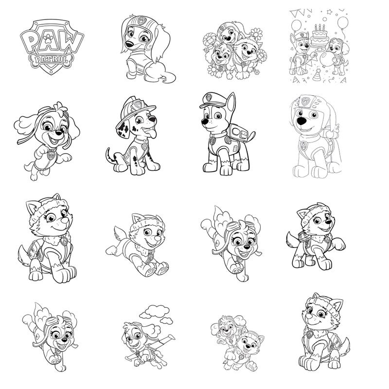 Paw Patrol Coloring Book - Etsy