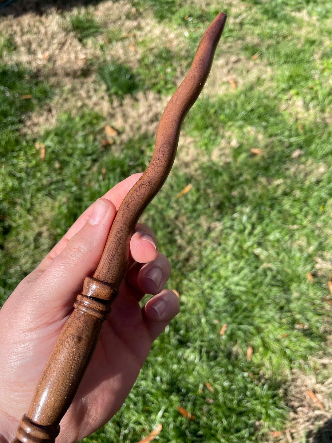 Wavy Walnut Wand, One of a Kind - Etsy