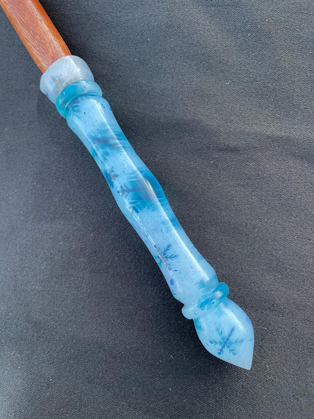 The Wand of Ice - Blue Snow Swirl Wand - Birch Wand - Etsy