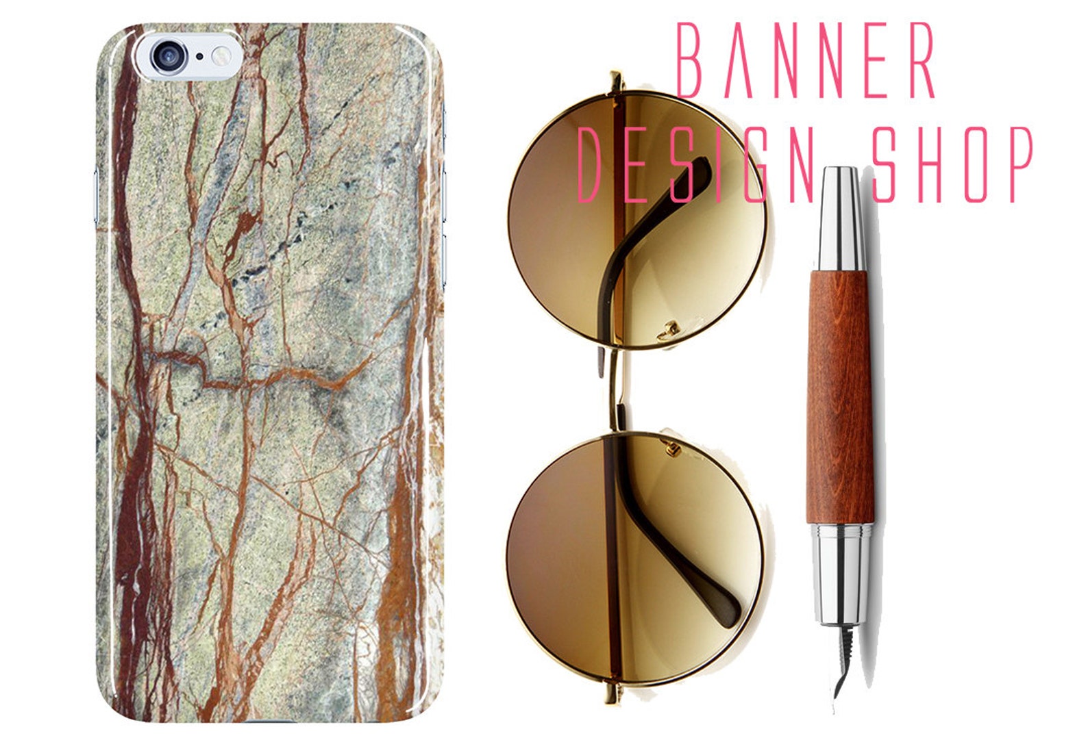 Brown Marble Phone Case Personalized Monogrammed iPhone 8 Case | Etsy