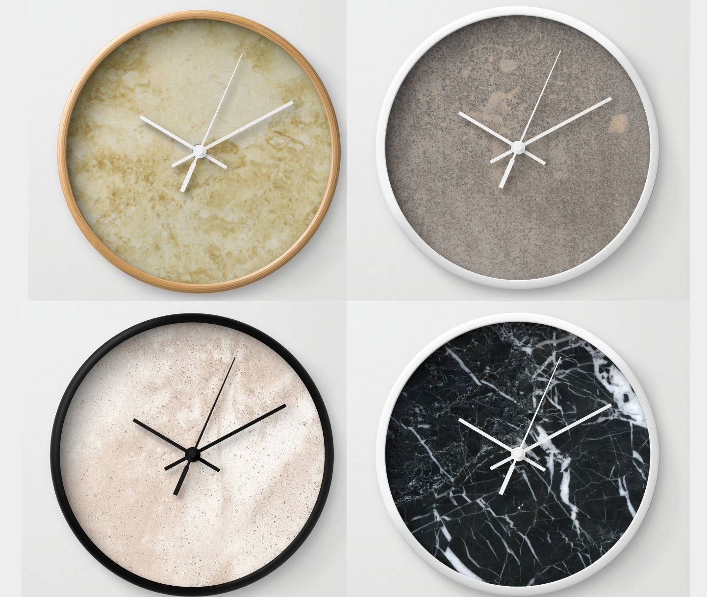 Marble Clock Marble Wall Clock Concrete Clock Vein Onyx Wall Clock ...