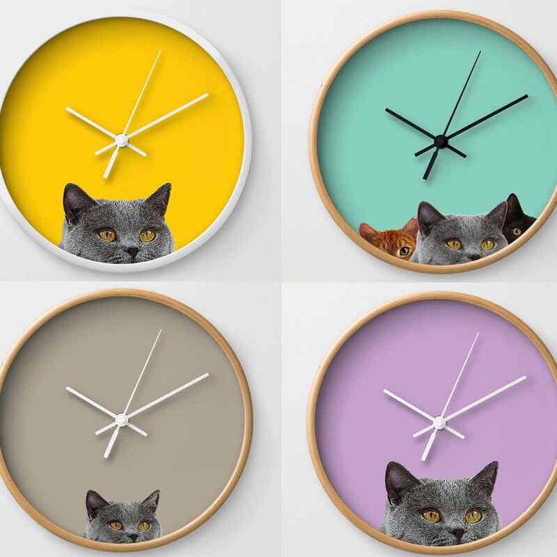 Cat Wall Clock - Etsy