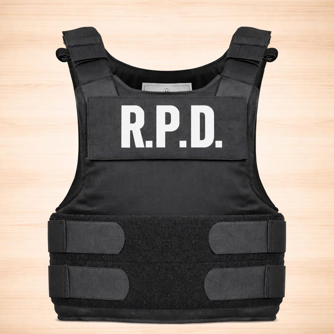 RPD Tactical Vest Cosplay Police Costume, Adjustable Black Body Armor ...
