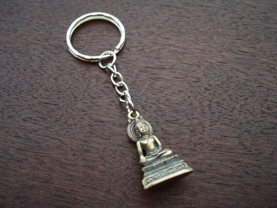 Buddha Key Chain // Seated Buddha Keychain // Yoga Key Chain - Etsy