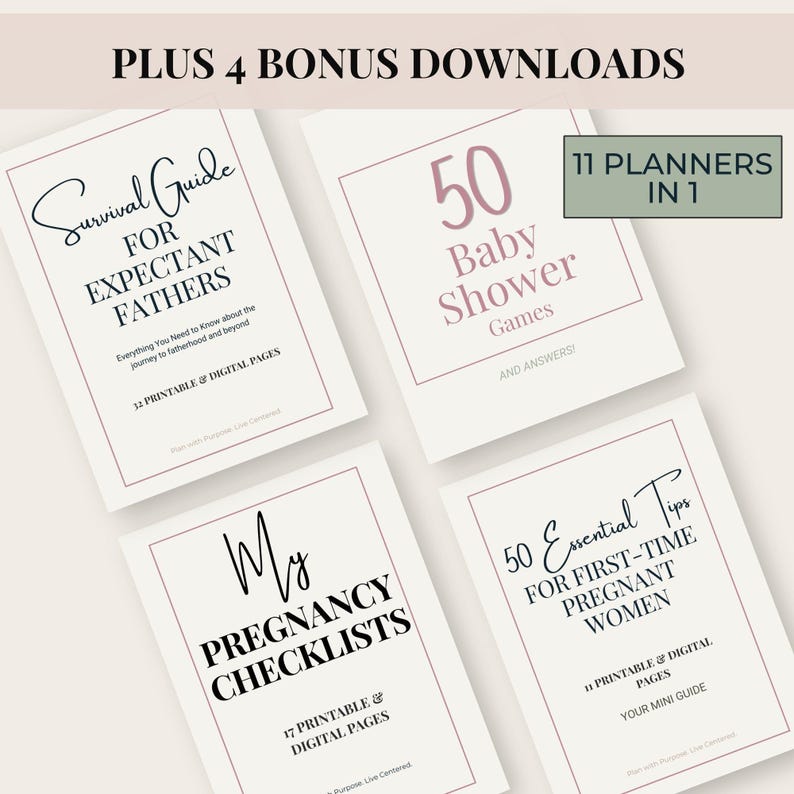 Digital Pregnancy Planner Printable Bundle Baby Organizer Expectant ...