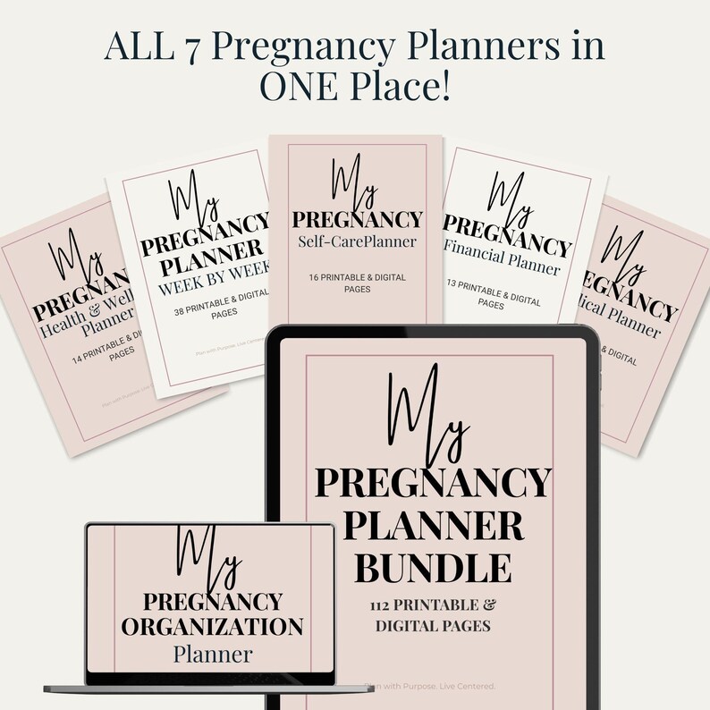 Digital Pregnancy Planner Printable Bundle Baby Organizer Expectant ...