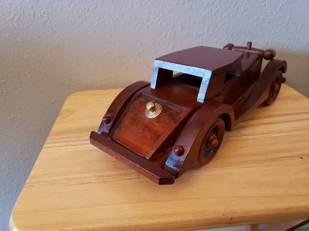 Toys vintage wooden classic automobile Auburn 35 retro wood car model ...
